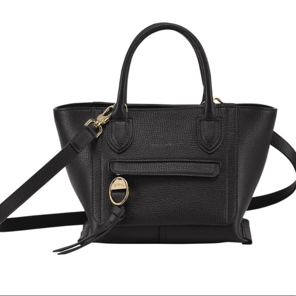 Longchamp | Bags | Longchamp Mailbox Mini Top Handle Bag Black Leather ...